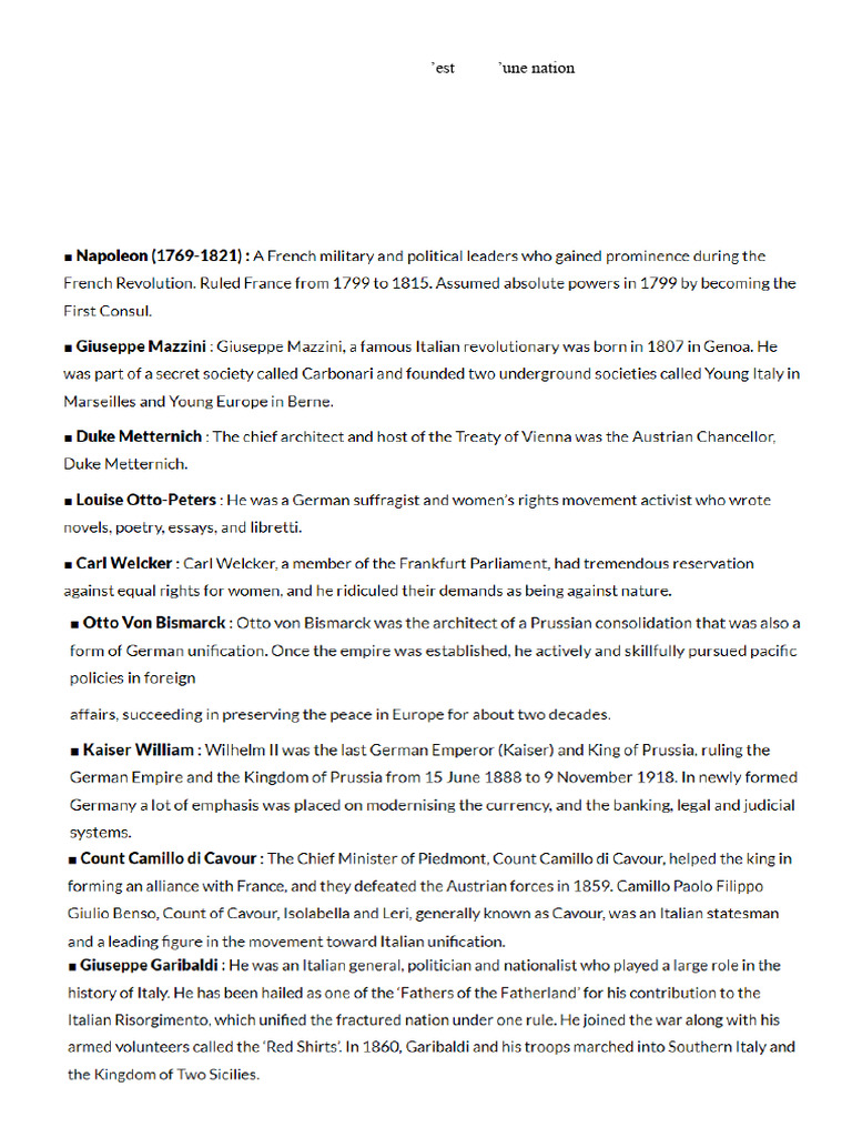Nationalism in Europe: Key Concepts | PDF | Nationalism | German Empire