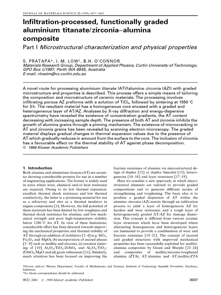 Pratapa, Low, O'Connor - 1998 - Infiltration-Processed, Functionally Graded Aluminium ...