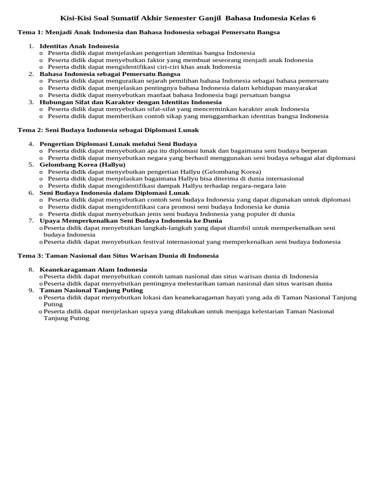 Kisi SOAL BAHASA IND | PDF
