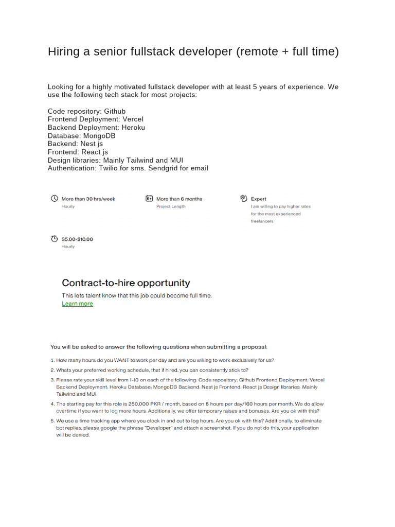 Senior Fullstack Developer | PDF