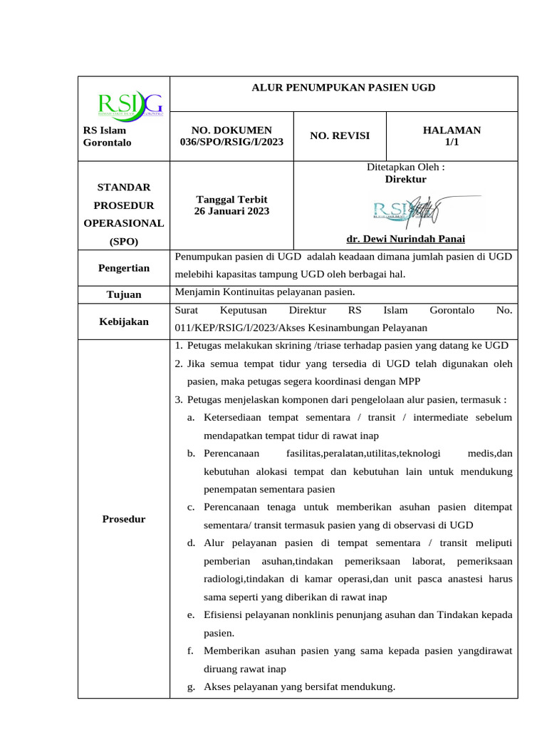 Alur Penumpukan Pasien UGD RSIG | PDF