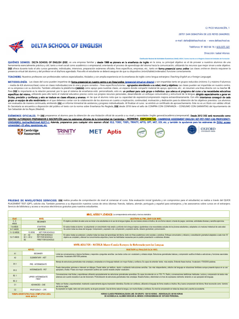 Delta - Inglés Curso 23-24 | PDF | Léxico | Enseñando