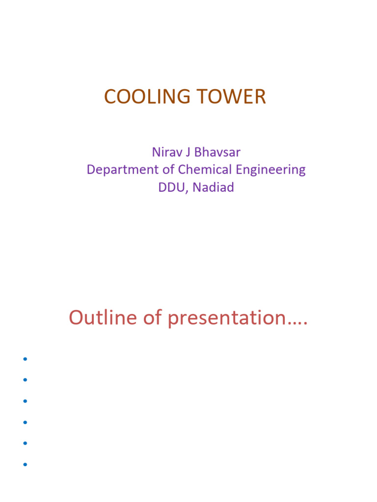 Colling Tower Lectute Note | PDF | Water | Applied And Interdisciplinary Physics