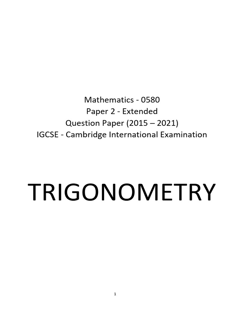 TRIGONOMETRY - Topic Questions 1 | PDF | Triangle | Trigonometry