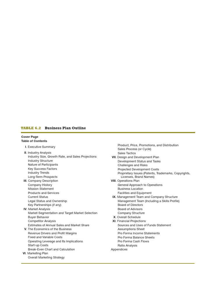 Business+Plan+Outline | PDF | Business | Financial Markets