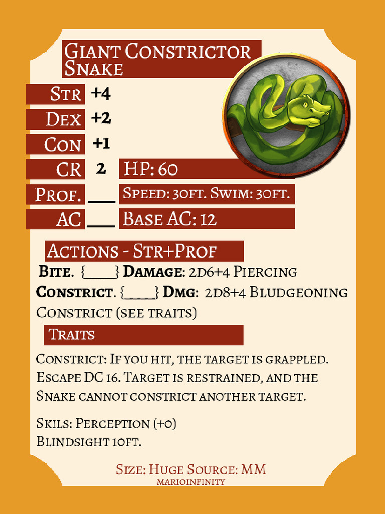 Giant Constrictor Snake | PDF