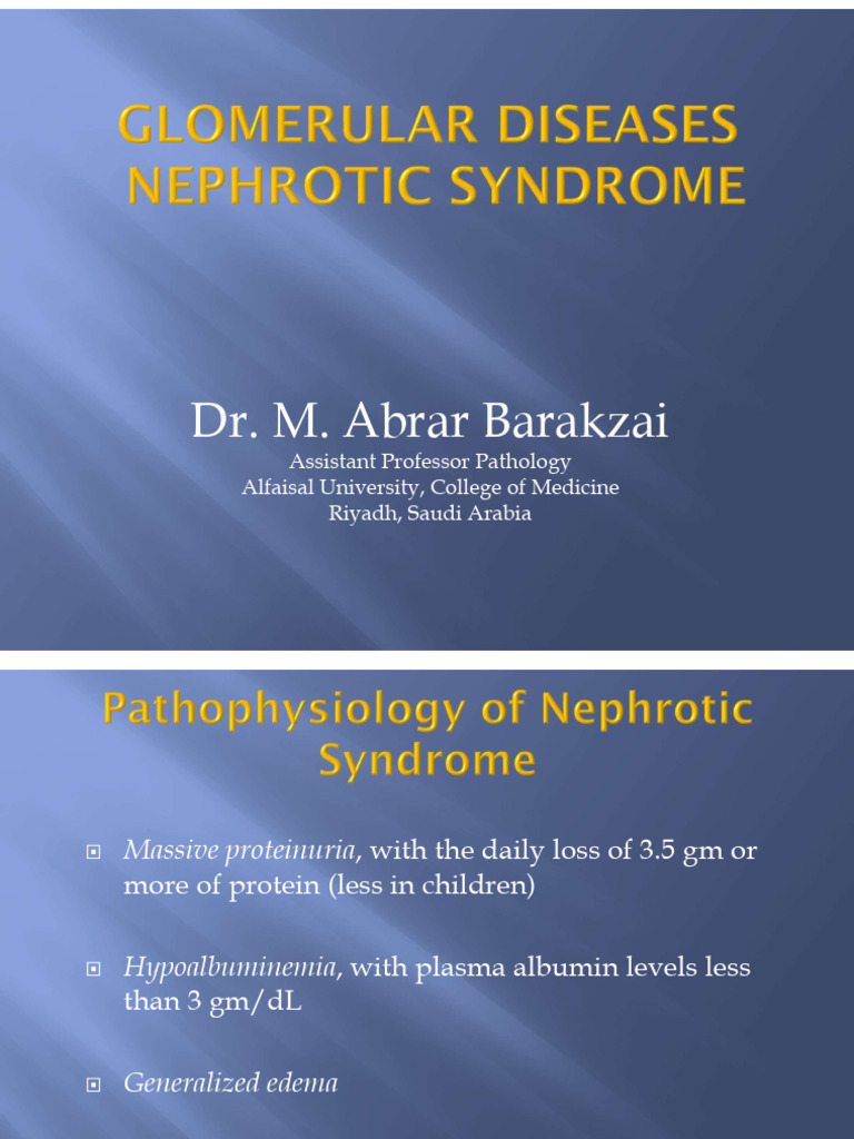 Nephrotic Syndrome: Causes and Types | PDF | Kidney Disease | Internal ...