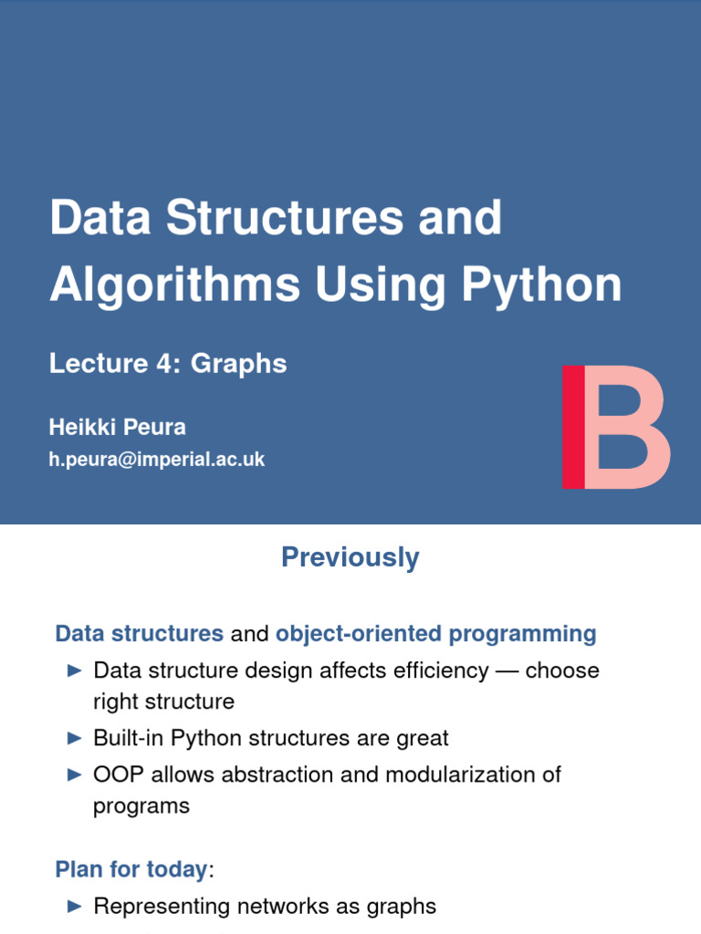 Dsap l04.PDF | PDF | Vertex (Graph Theory) | Graph Theory