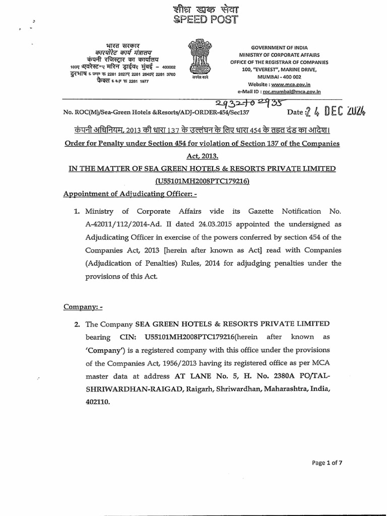 Sea-Green-Hotels-And-Resorts - pvt-ltd-137-20241231 | PDF ...