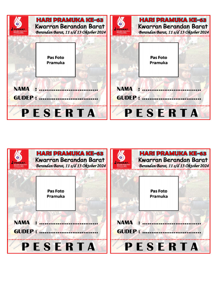 Tanda Peserta Siap Print OK | PDF