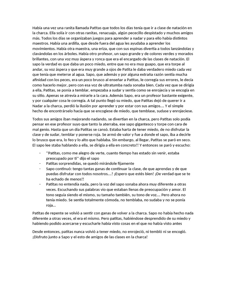 Cuento Poara Los Miedos Infantiles | PDF