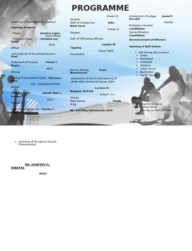 Intrams 2024 | PDF | International Sports Competitions | Sports