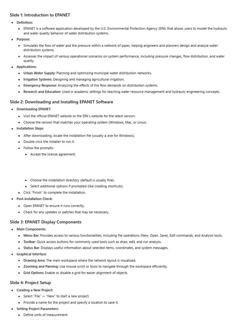 Epanet | PDF | Installation (Computer Programs) | Simulation