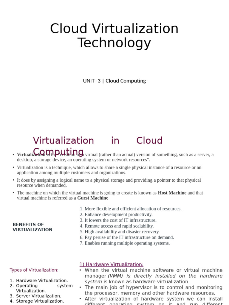 CC_unit3_3eec6218-94b3-4a4a-b83e-1d72815c7f67 | PDF | Virtualization | Virtual Machine