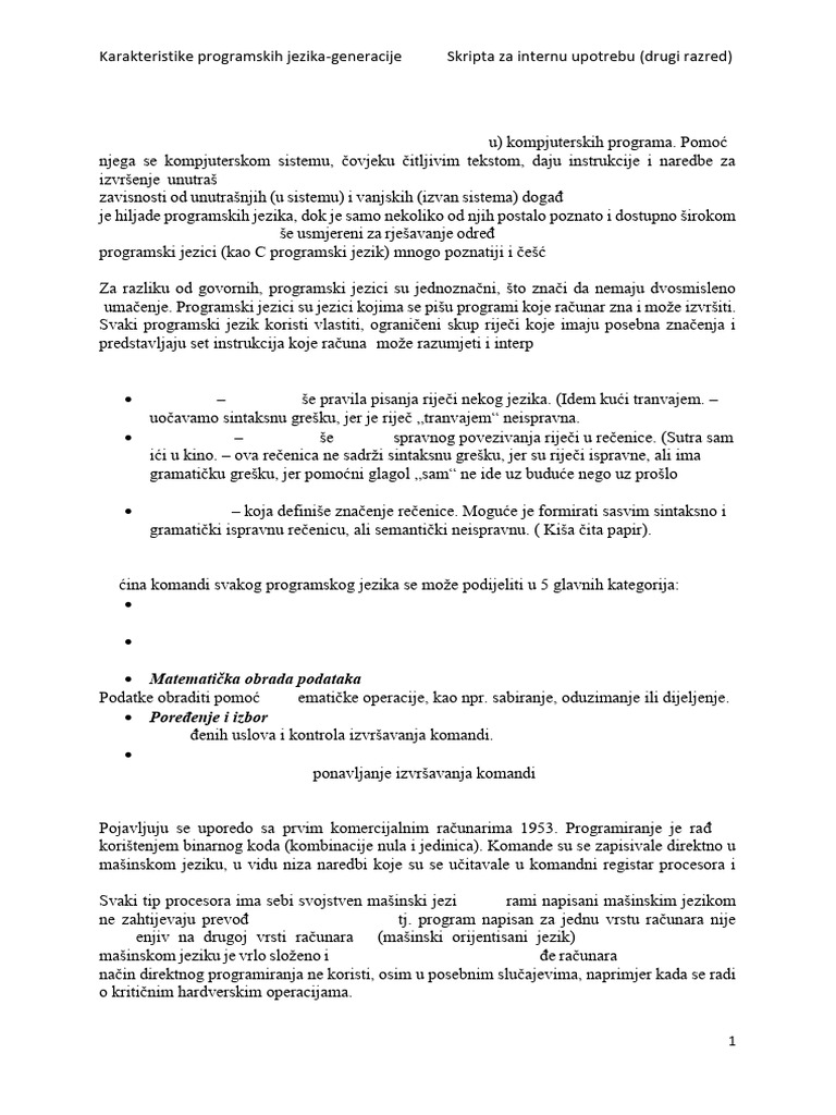 Generacije Programskih Jezika | PDF