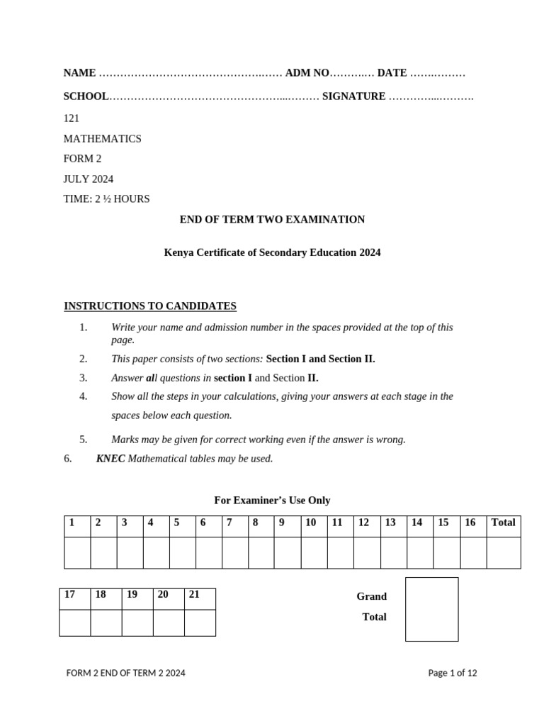 Mathematics f2t2 2024 Qs | PDF | Triangle | Area