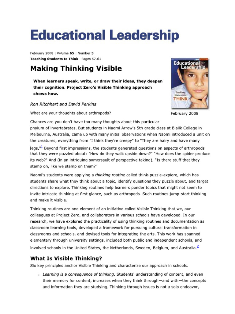 Making Thinking Visible | PDF