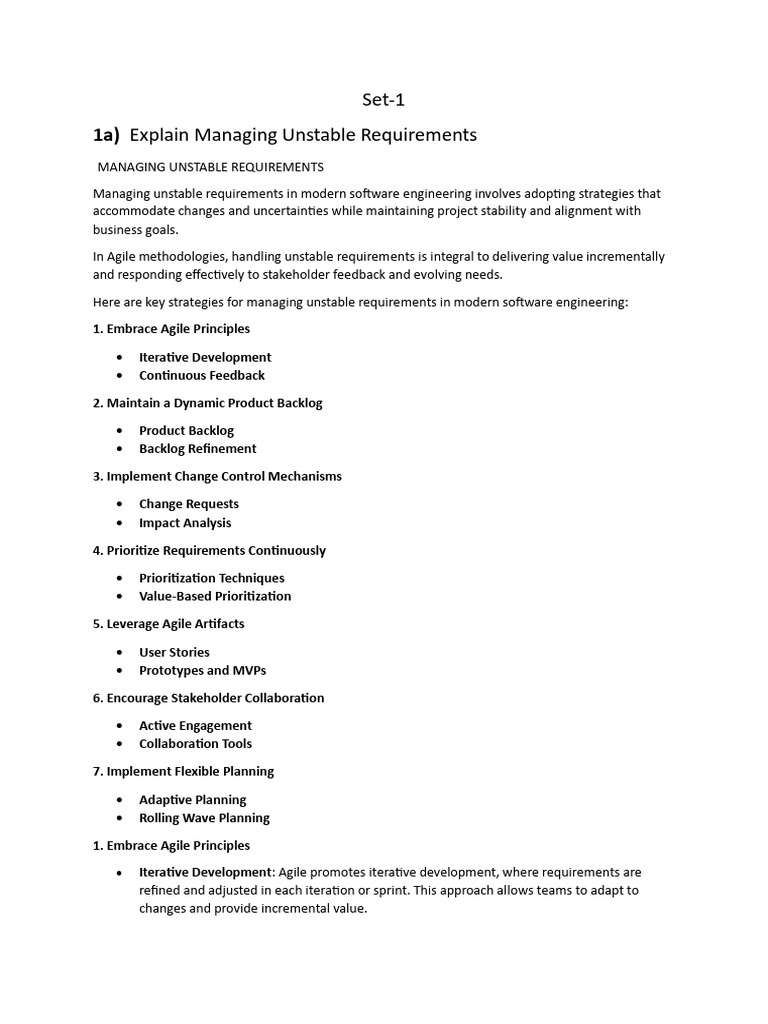 Set 1 Mse ans | PDF | Agile Software Development | Scrum (Software Development)