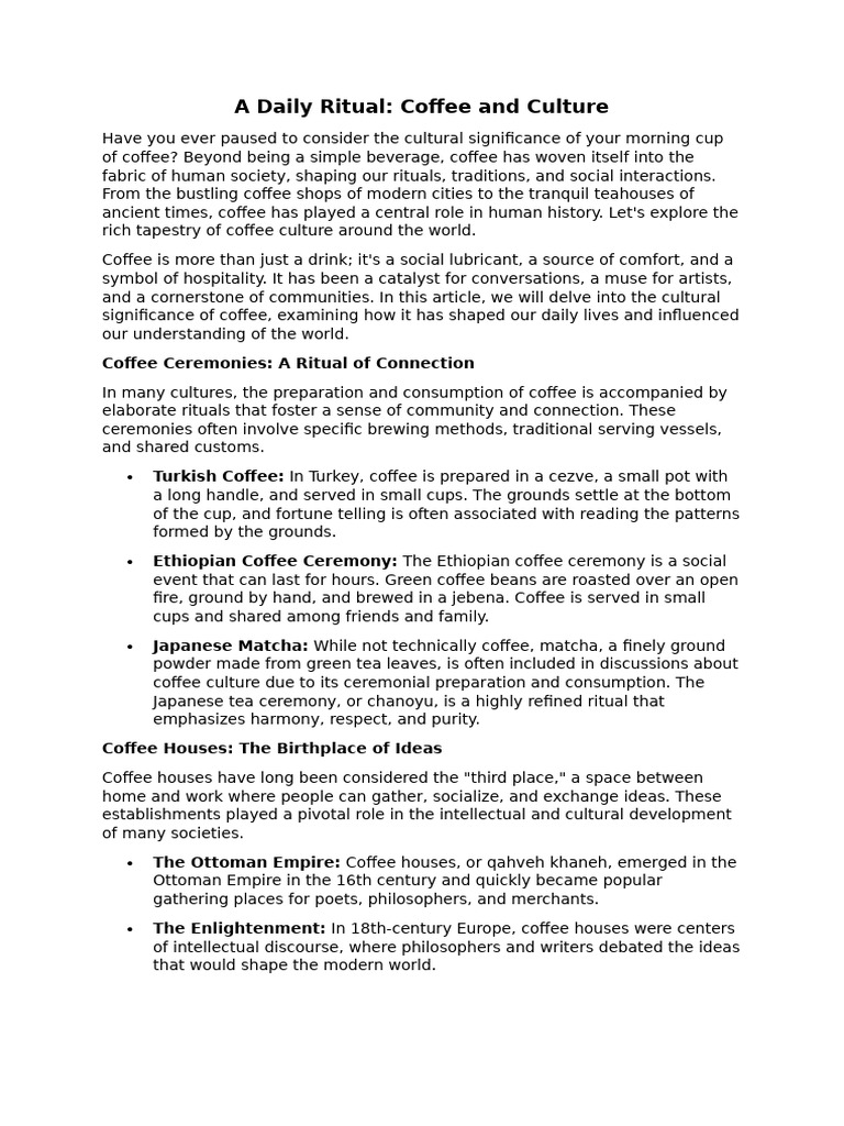 A Daily Ritual Coffee and Culture | PDF | Coffee | Coffeehouse