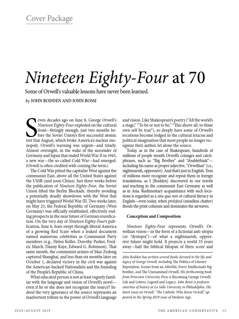 Nineteen Eighty-Four at 70 | PDF