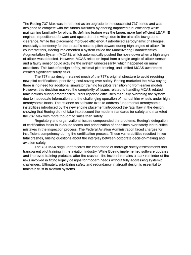 Boeing 737 Max Engineering Issues | PDF | Boeing | Transport