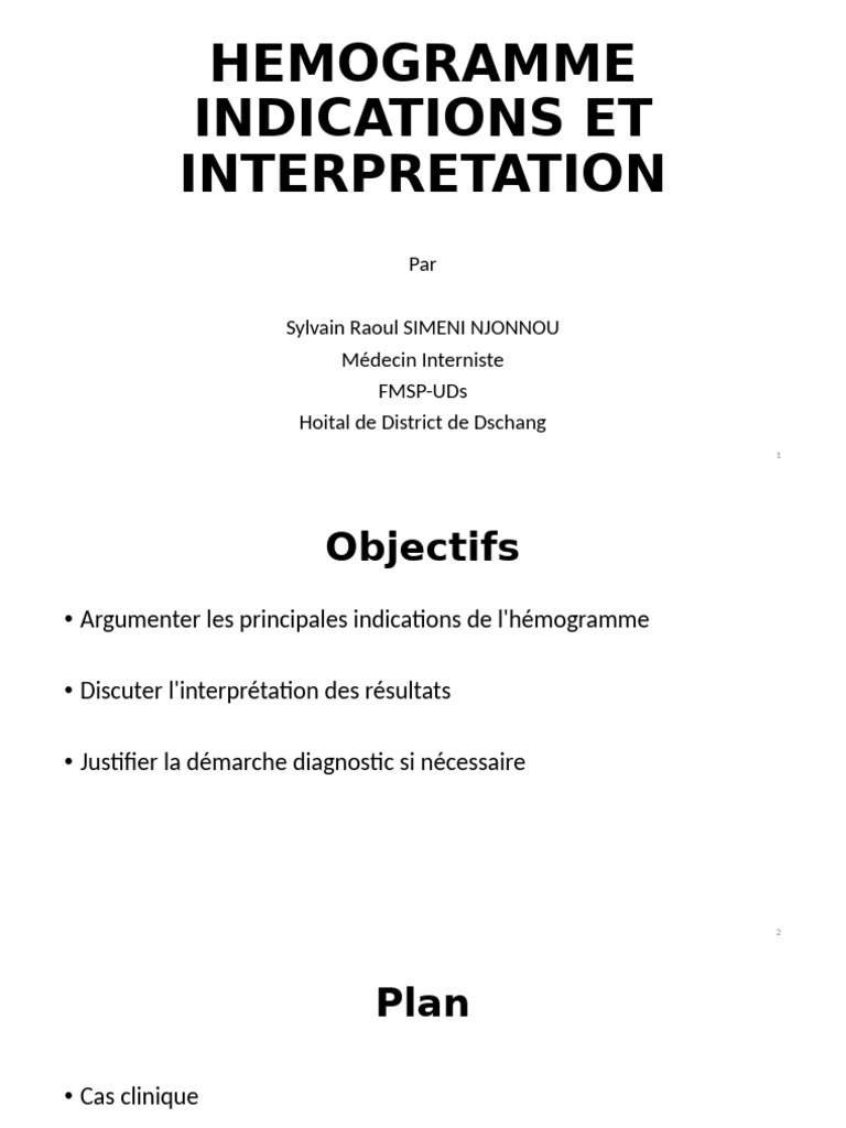 Hemogramme Indications Et Interpretation | PDF | Anémie | Maladies et ...