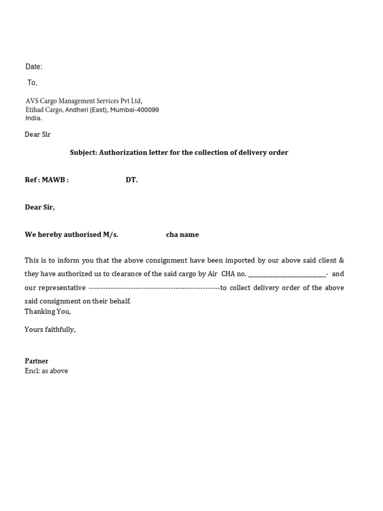 Authority Letter CHA | PDF