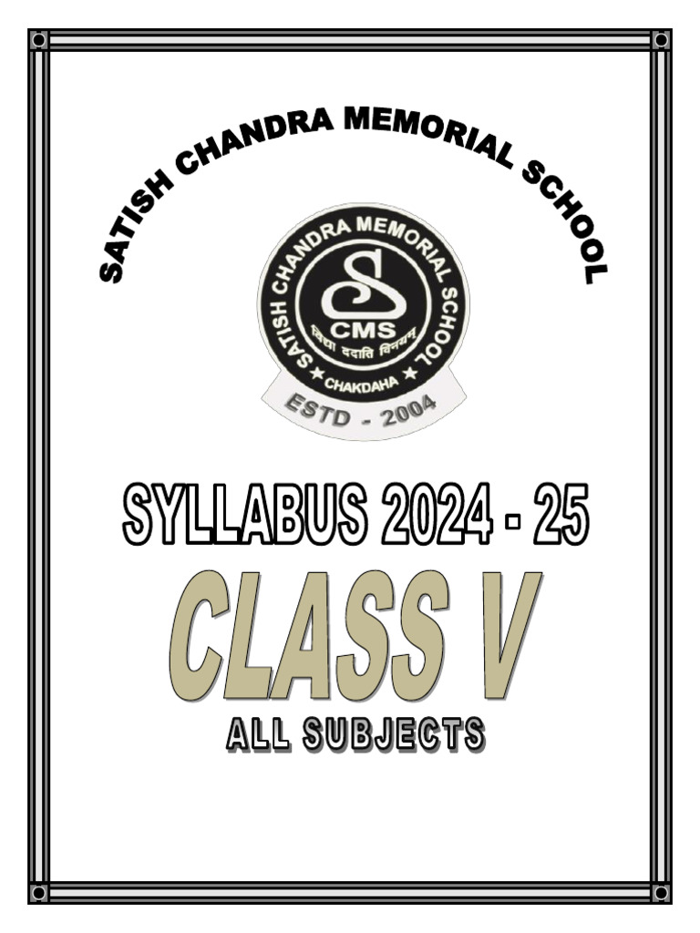 Class V Syllabus Session 2024-25F | PDF | Language Mechanics ...