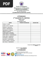 Homeroom PTA Meeting Attendance Sheet | PDF