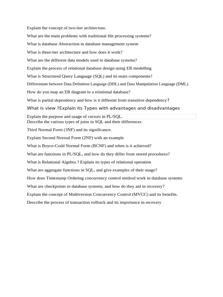 BCA DBMS Question Bank | PDF