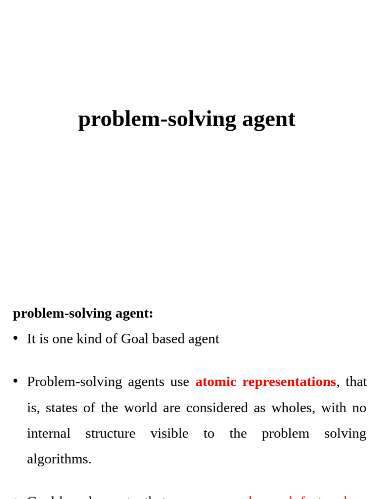 Class-3_Problem Solving agent | PDF | Goal | Algorithms And Data Structures