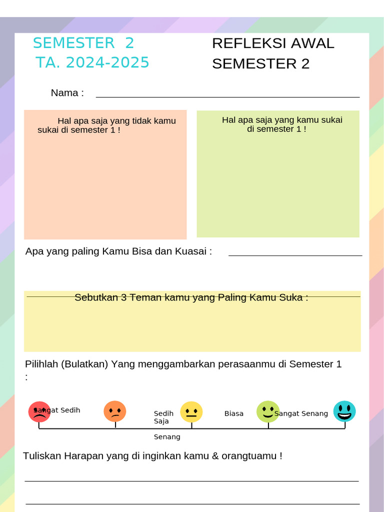 Lembar Refleksi Semester 1 | PDF
