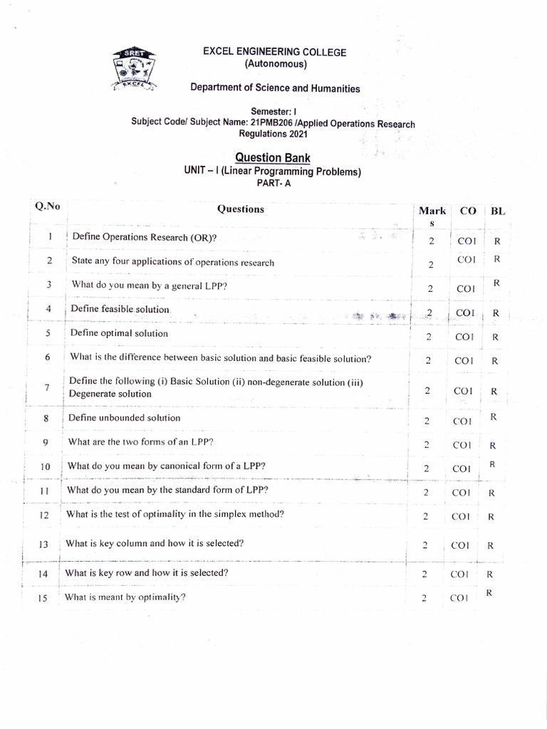 Aor Unit-1 QB With Answer | PDF | Combinatorial Optimization | Numerical Analysis