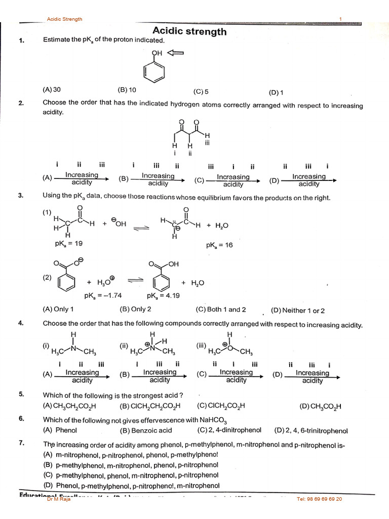 Acidic Strength | PDF