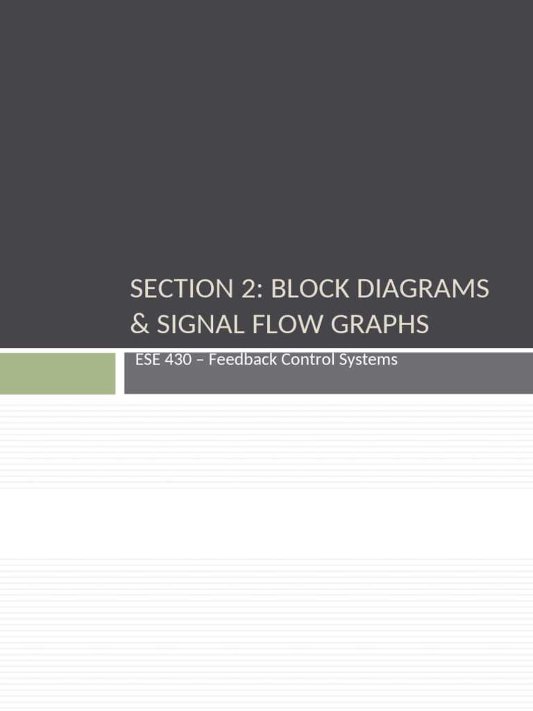 Section 2 Block Diagrams & Signal Flow Graphs | PDF | Mathematics | Electronics