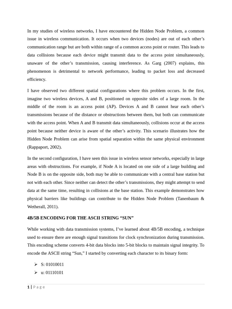 cs2204 Written Assignment Unit 3 | PDF | Wireless Access Point | Telecommunications Engineering