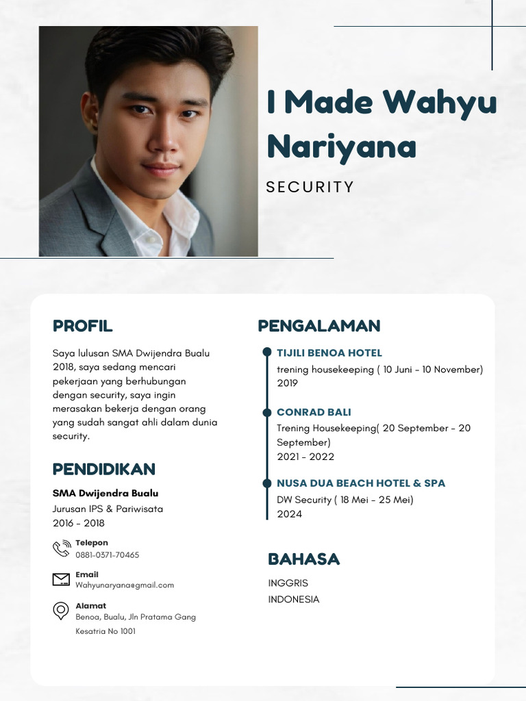 Putih Simple CV Lamaran Desain Grafis | PDF