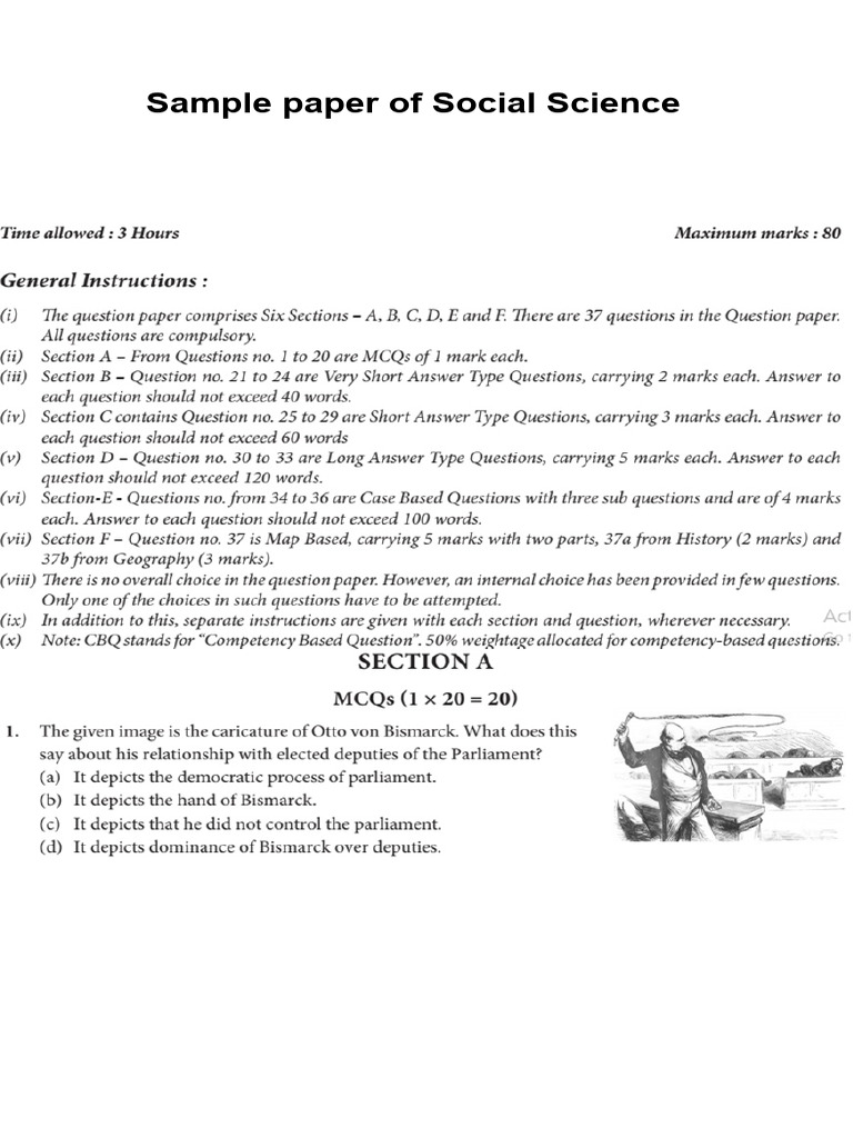 Sample Paper of S.sc. | PDF
