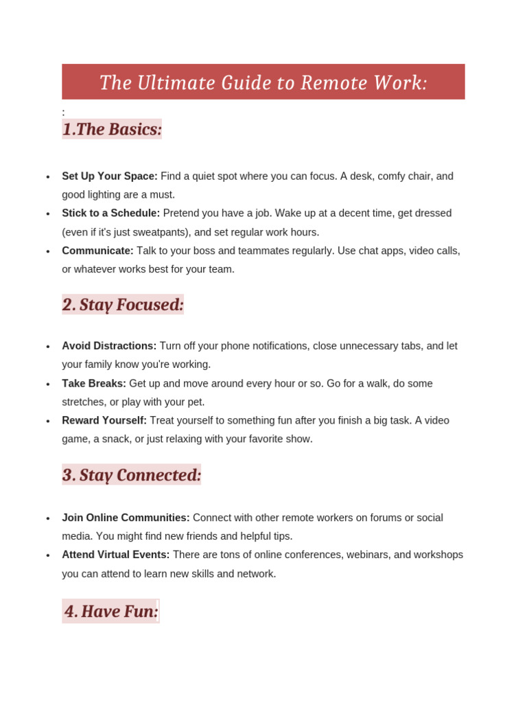 The Ultimate Guide to Remote Work1 | PDF
