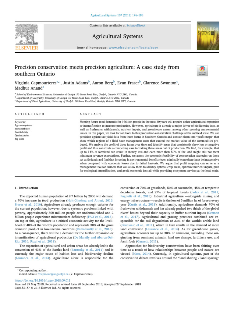 Precision Conservation Meets Precision Agriculture - A Case Study From ...