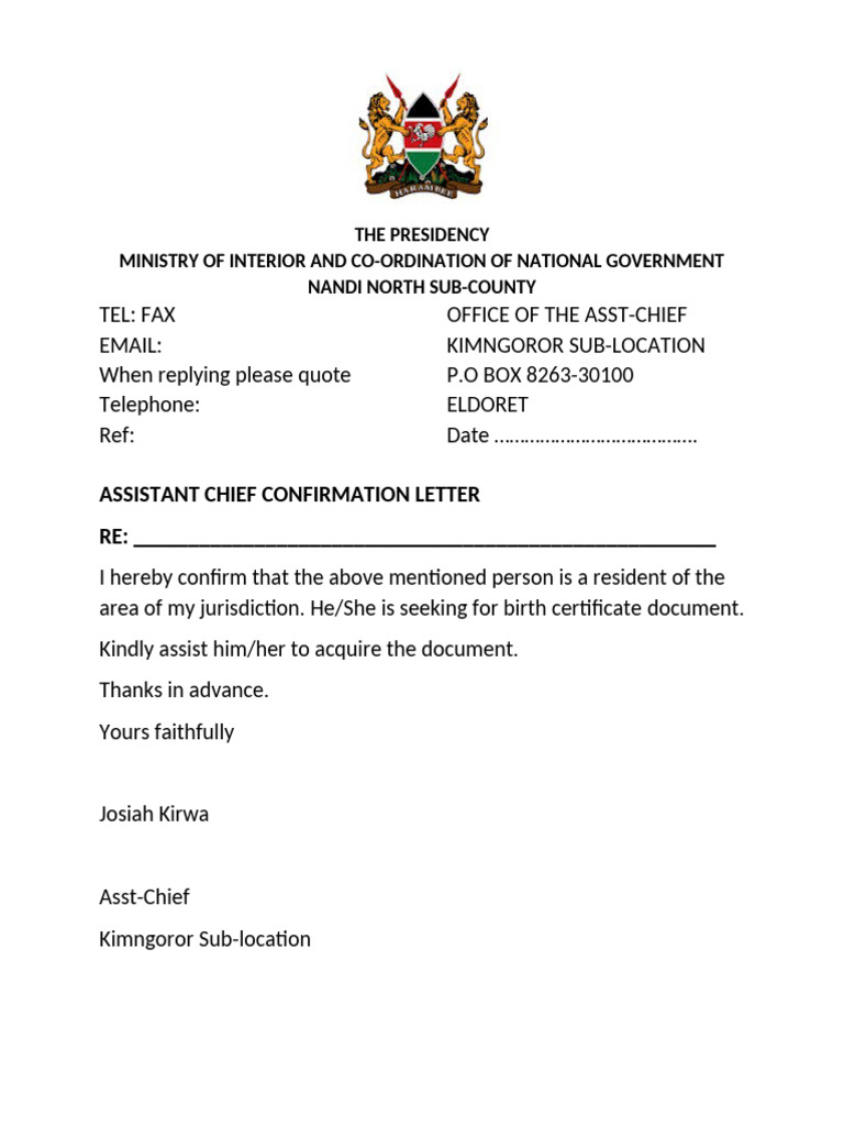 Birth Certificate Letter | PDF