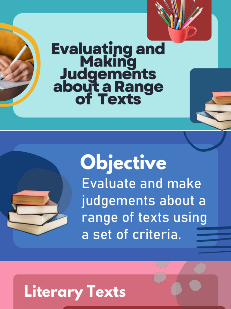 Q1 Lesson 6 Evaluating and Making Judgements About A Range of Texts ...