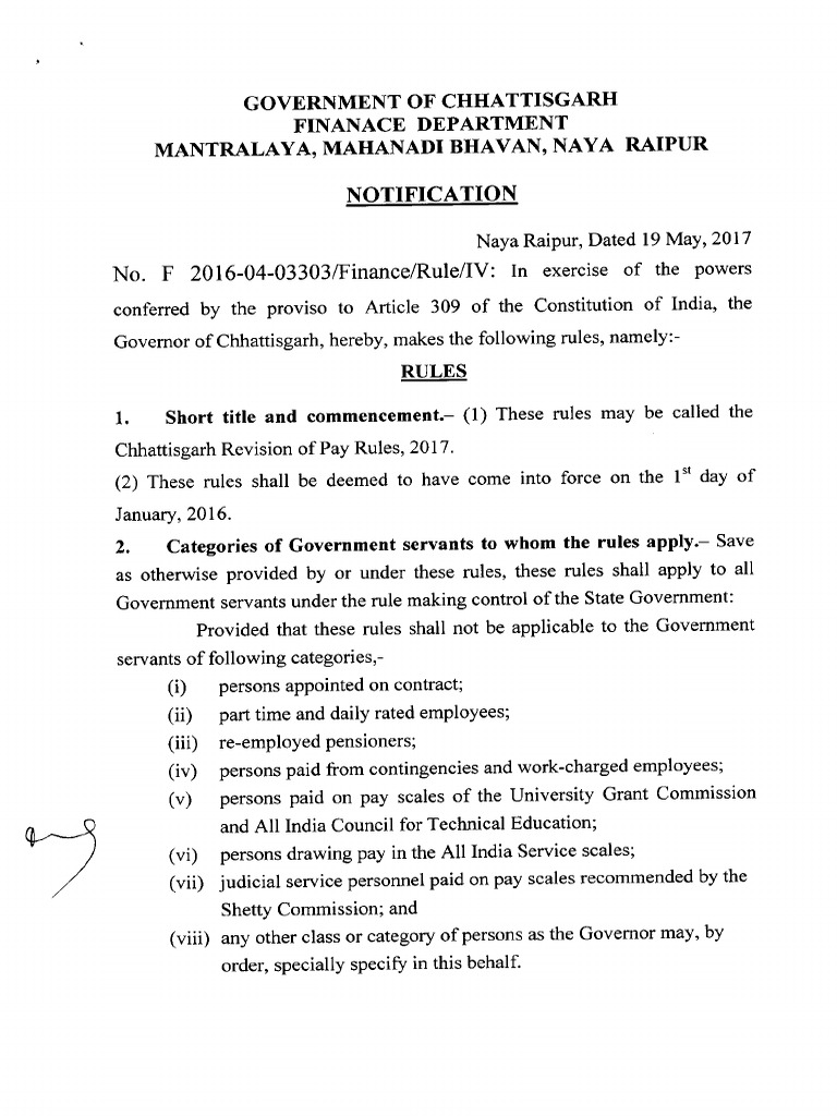 Revised Pay Rules Chhattisgarh.18 | PDF