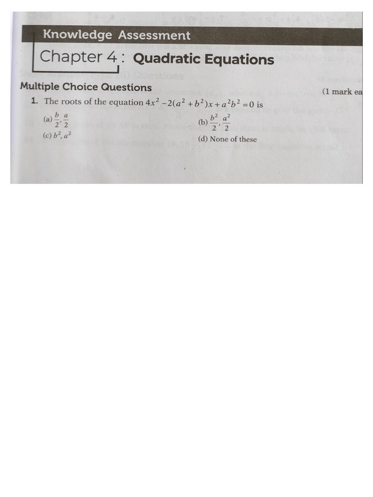 Gr10-Ch4-Quadratic Eqn | PDF