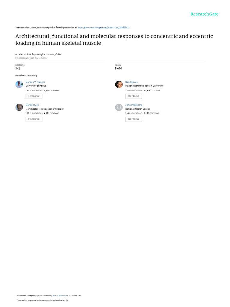 Architectural, Functional and Molecular Responses To Concentric and ...