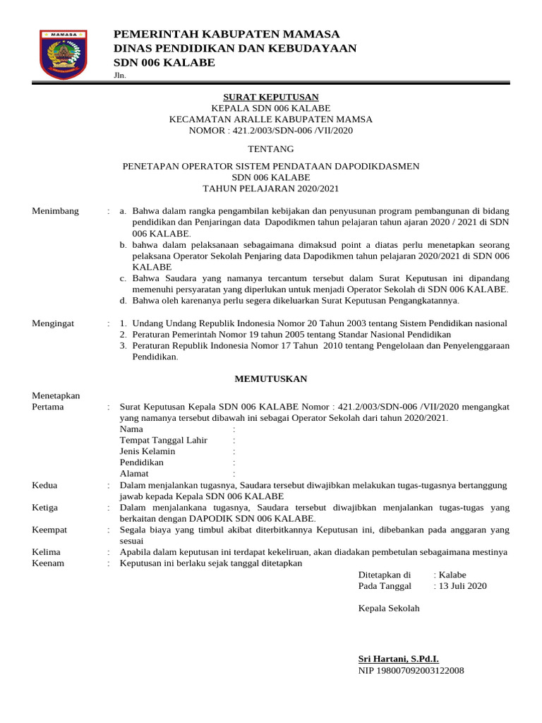 SK Ops Sekolah | PDF