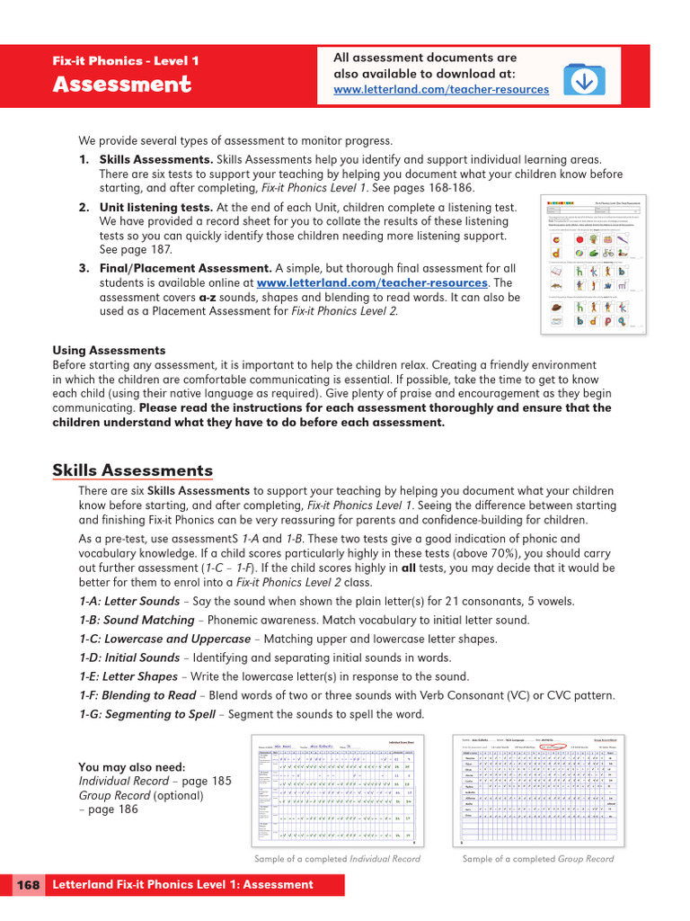 FIP L1 Assessment | PDF | Phonics | Linguistics