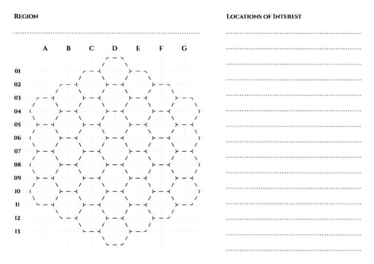 Hexcrawl Region 7x7 | PDF