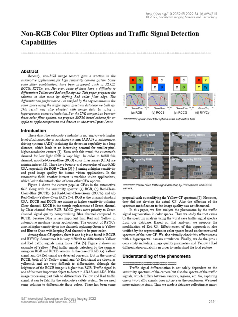 Enhancing Traffic Signal Detection with RYYCy | PDF | Color | Rgb Color ...