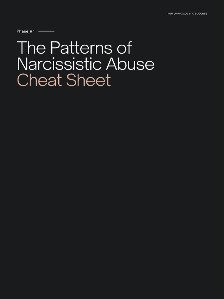 16 The Patterns of Narcissistic Abuse Cheat Sheet | PDF | Narcissism ...